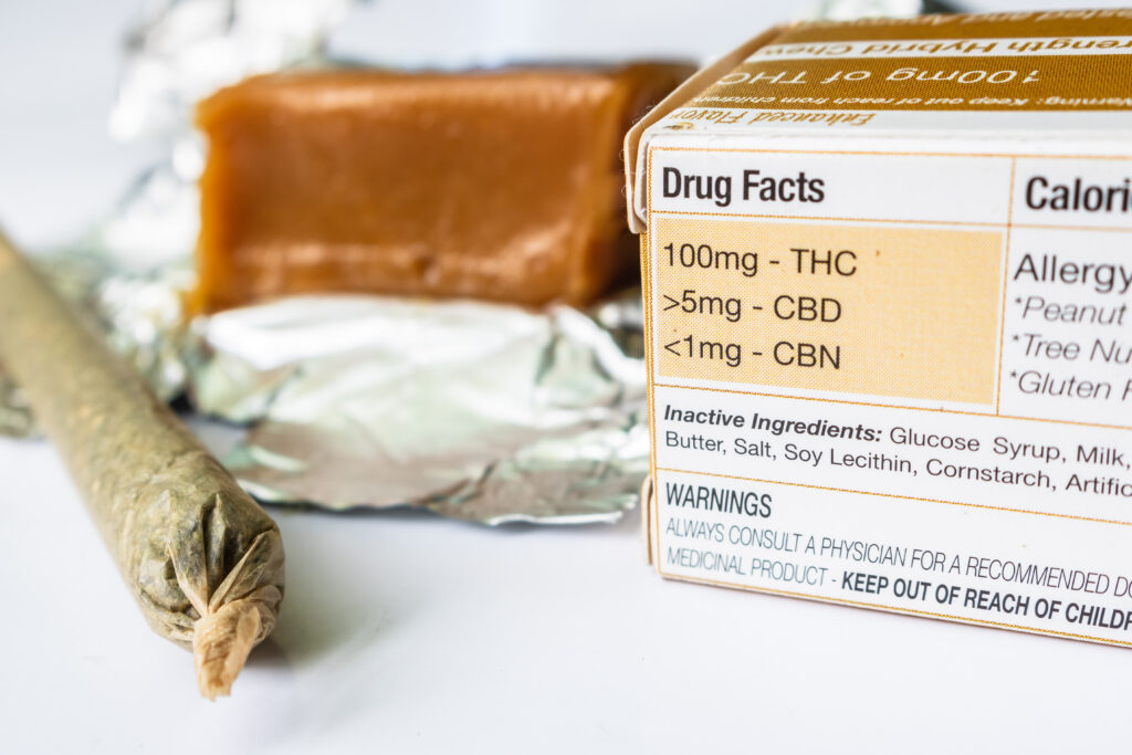 Marijuana Edible Infused Caramel Candy With Labeled Drug Facts ...